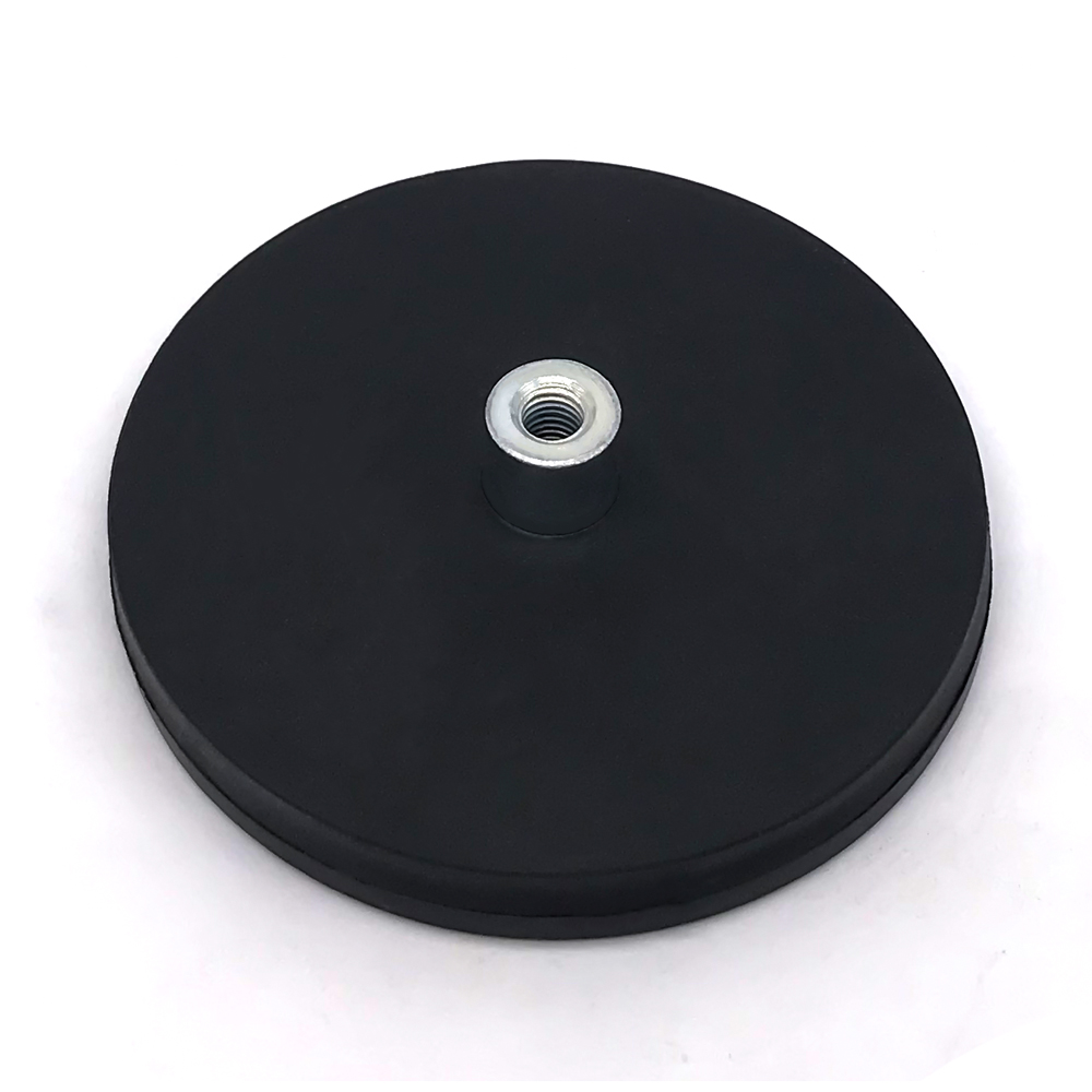 Black Rubber Coated Internal Threaded Rod Neodymium Pot Magnet from ...